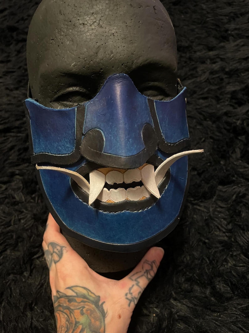 Leather Hannya Half Mask - Etsy