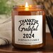 Thankful and Grateful Personalized Family Candle, Appreciation Gift for ...