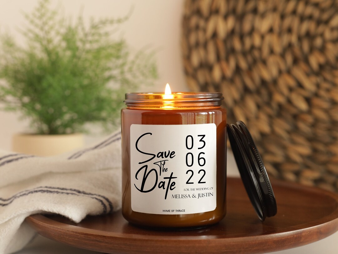Save the Date for Wedding Personalized Candle, Custom Wedding Favor ...
