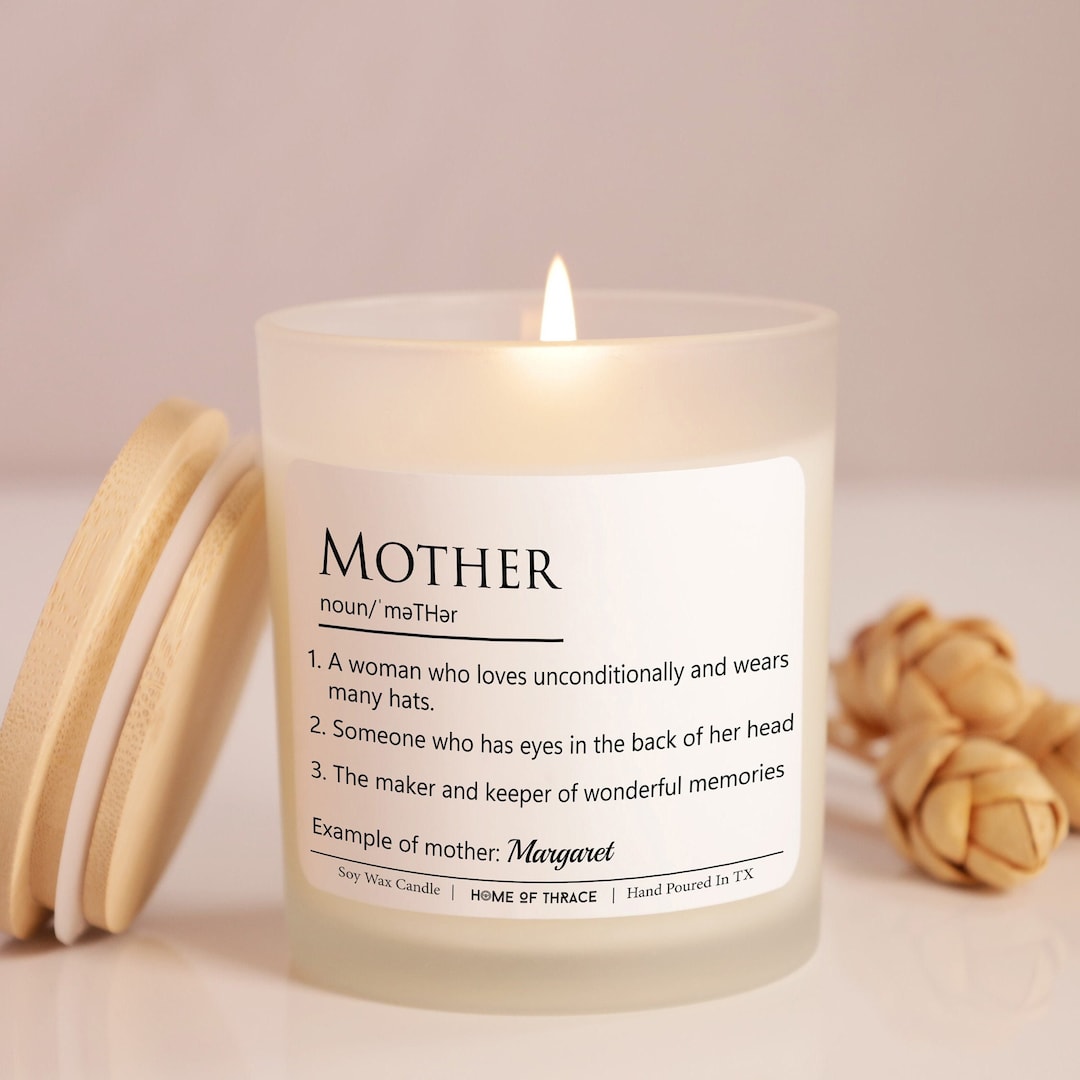 Personalized Mother Definition Gift Candle, Gift for Mum, Gift for Her, Message Candle for Mum ...
