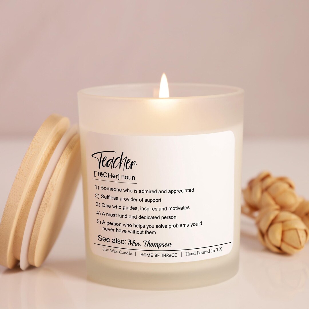 Personalized Candle for Teacher Definition – Unique Thank You Gift ...