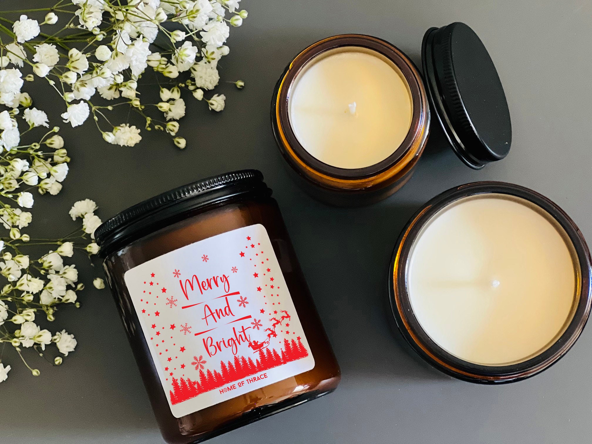 Merry and Bright Christmas Gift Candle | Holiday Decoration Idea ...