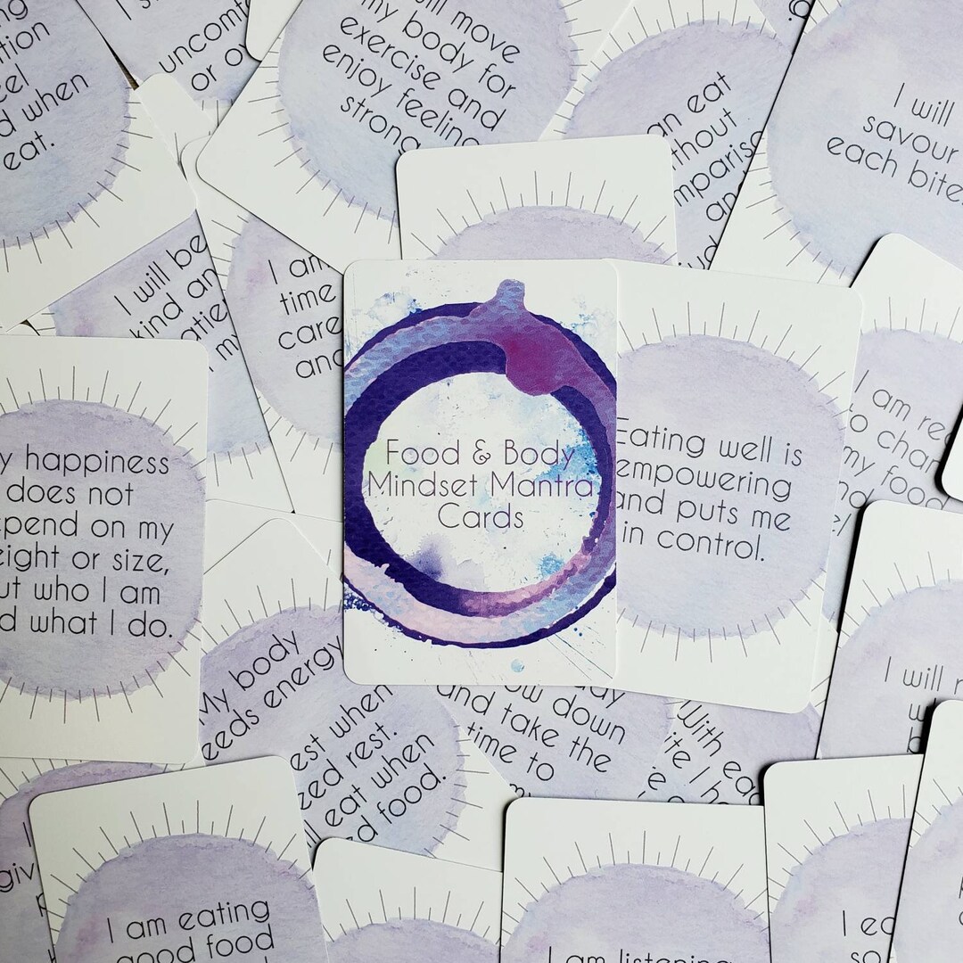 Food & Body Mindset Mantra Cards Eating, Self Love, Confidence, Mindful ...