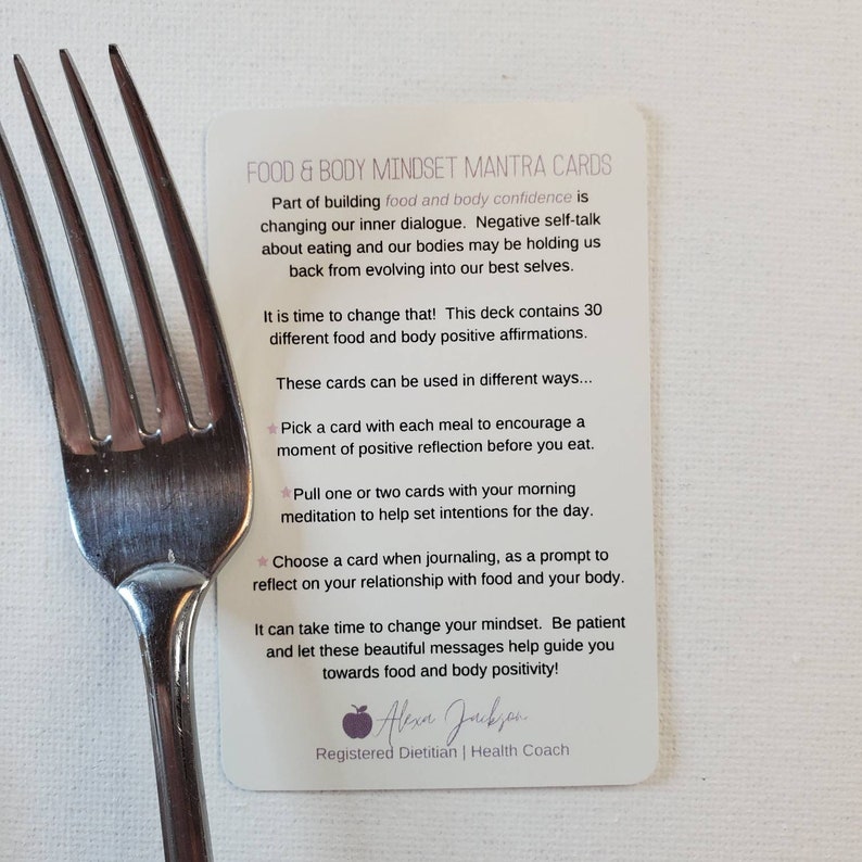Food & Body Mindset Mantra Cards Eating, Self Love, Confidence, Mindful ...