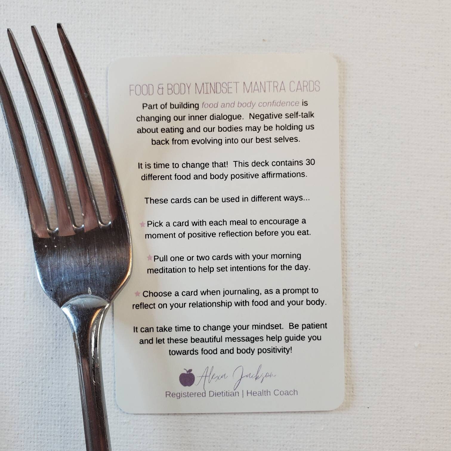 Food & Body Mindset Mantra Cards Eating, Self Love, Confidence, Mindful ...