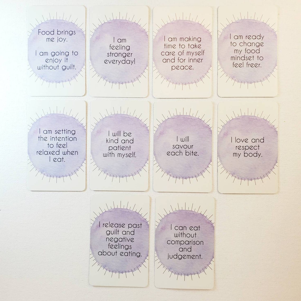 Food & Body Mindset Mantra Cards Eating, Self Love, Confidence, Mindful ...