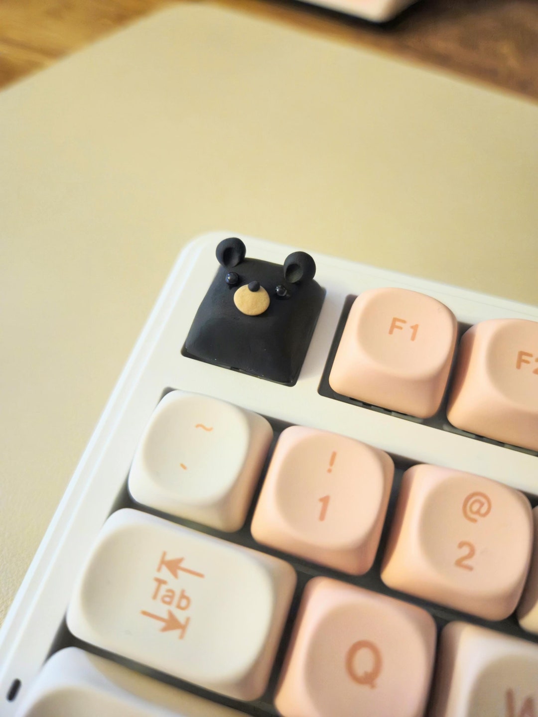 Black Bear Handmade Artisan Keycap | Kawaii Keycaps | Cute Keycaps - Etsy