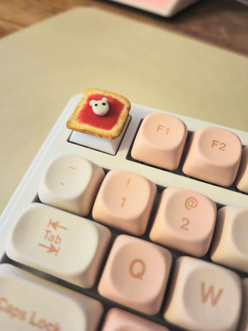 Strawberry Jelly Toast Handmade Artisan Keycap | Kawaii Keycaps | Cute ...