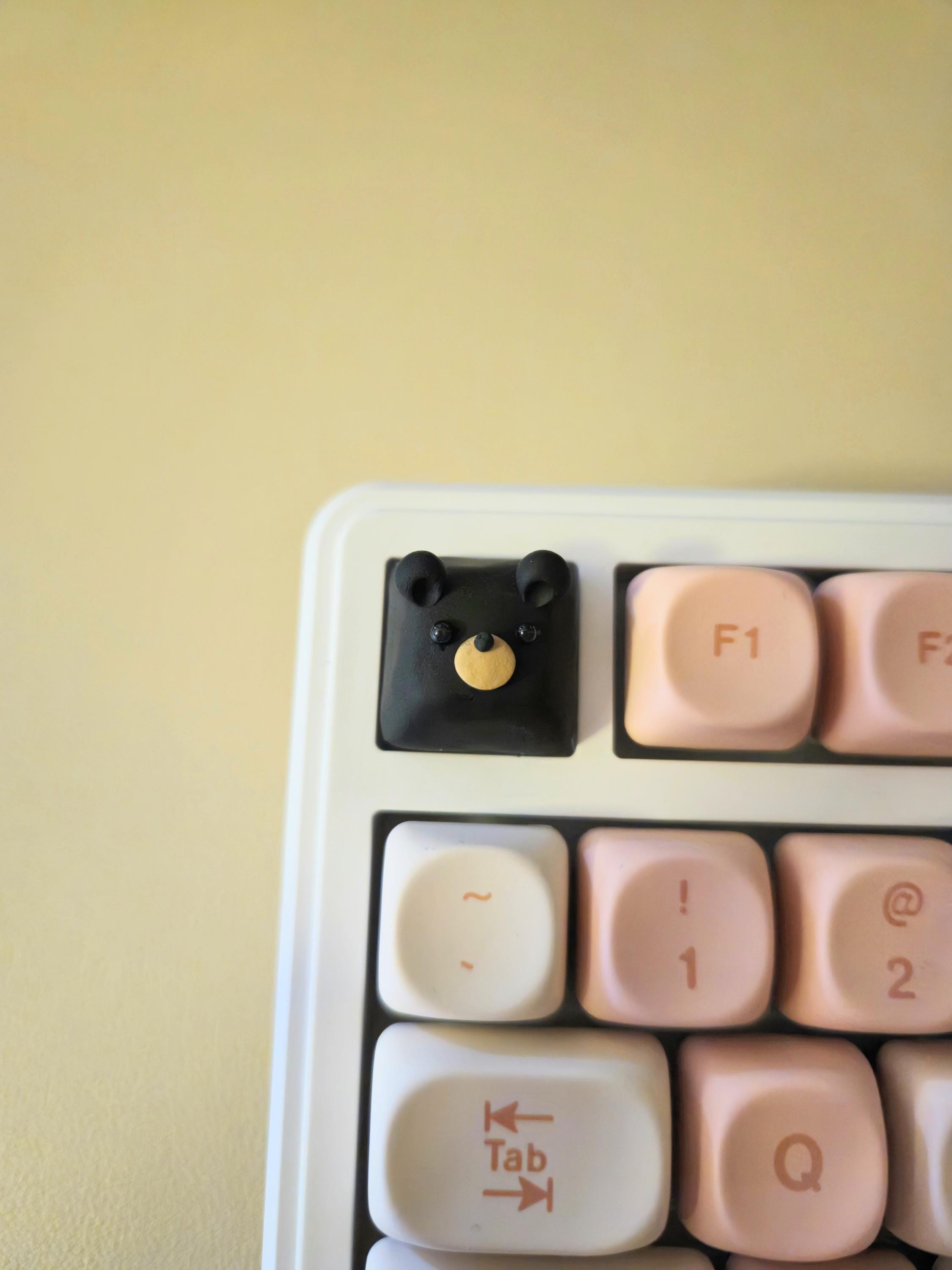 Black Bear Handmade Artisan Keycap | Kawaii Keycaps | Cute Keycaps - Etsy