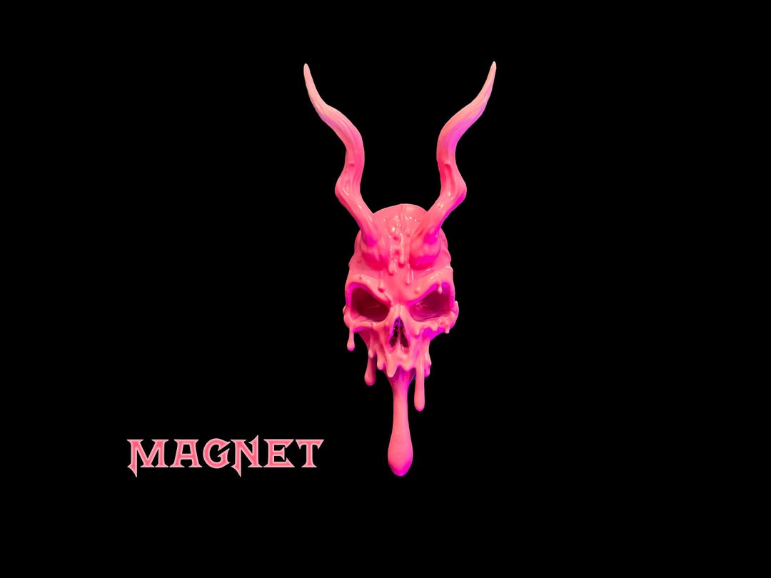 Melting Skull Magnet – Gothic Resin Refrigerator Magnet, Horror Fan ...