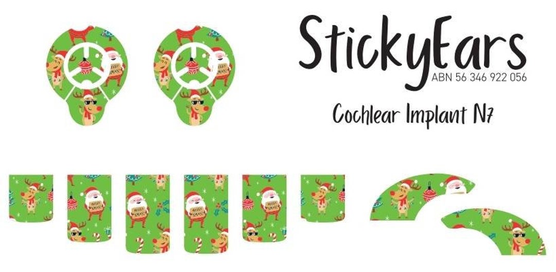Cochlear Implant N7/N8 Sticker Christmas Reindeer - Etsy