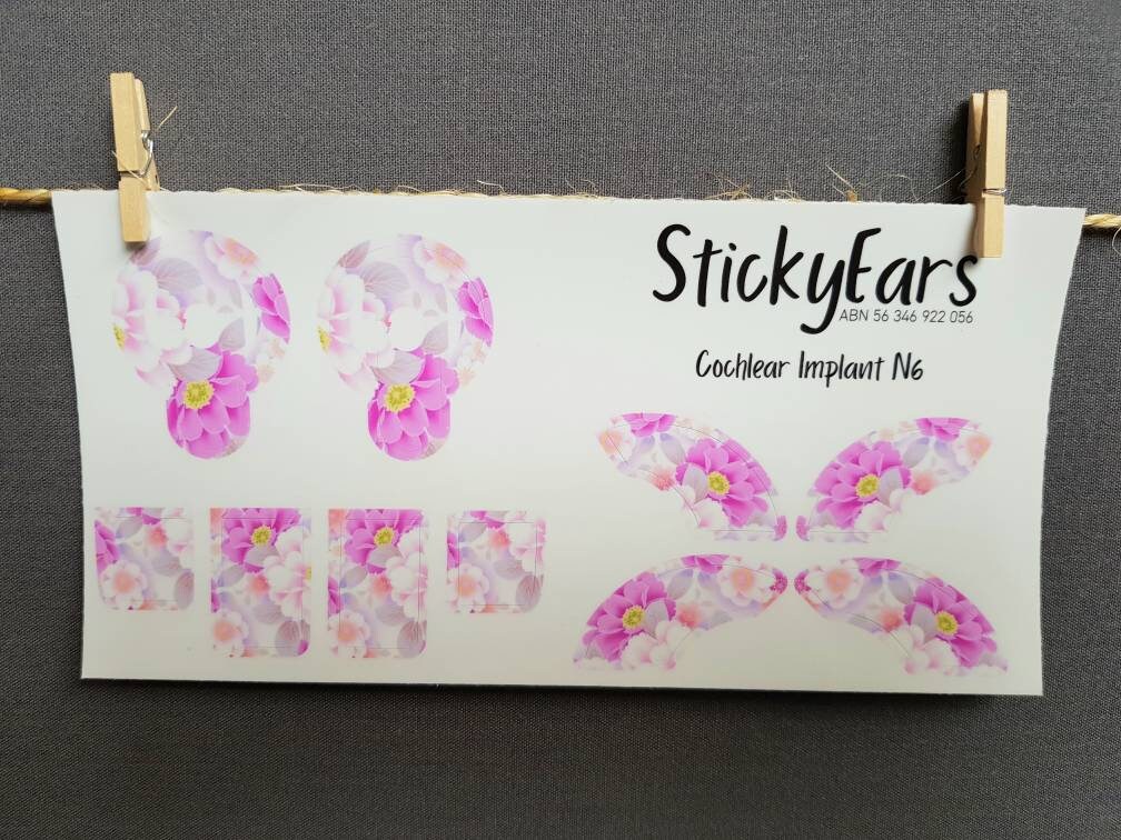 Cochlear N7 & N8 Sticker Pink Floral - Etsy