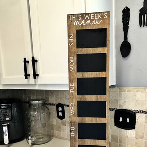 This Week’s Menu Board, Rustic Weekly Menu Planner, Weekly Menu Sign ...