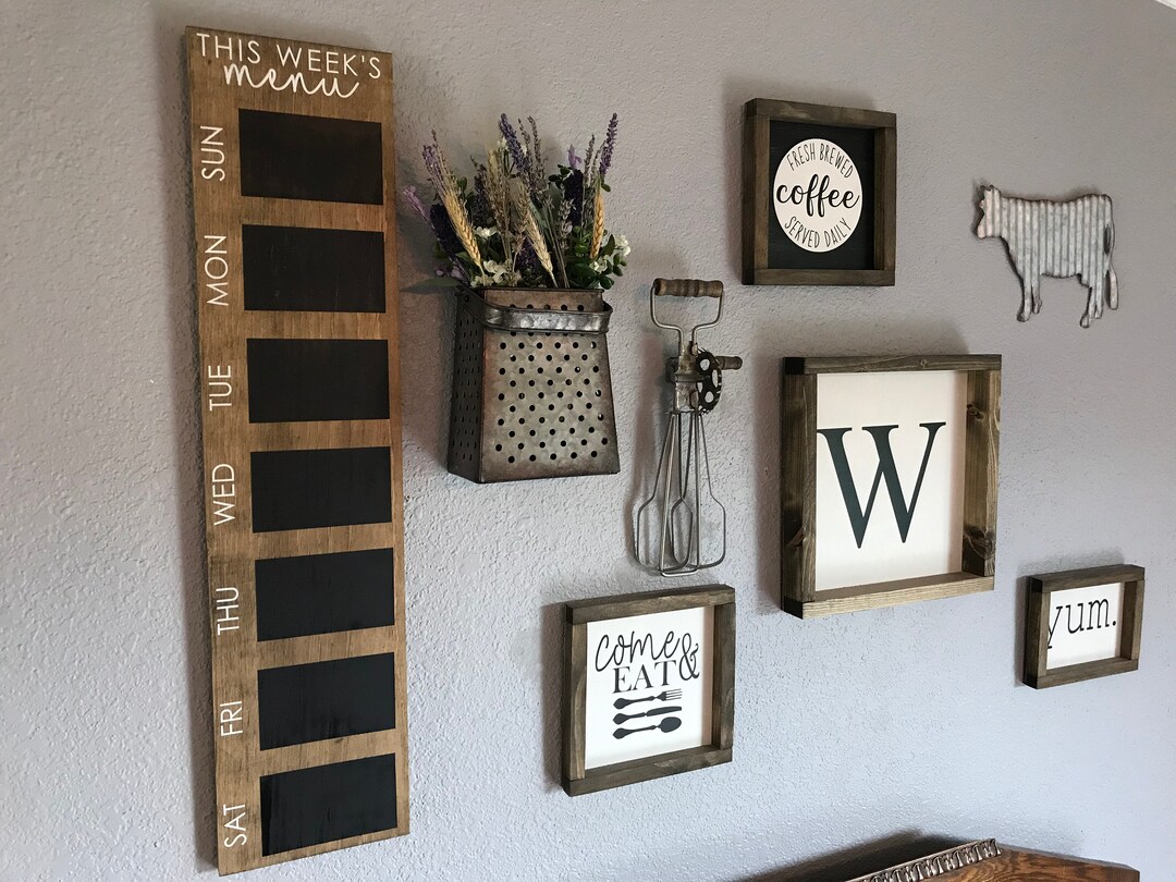 This Week’s Menu Board, Rustic Weekly Menu Planner, Weekly Menu Sign ...