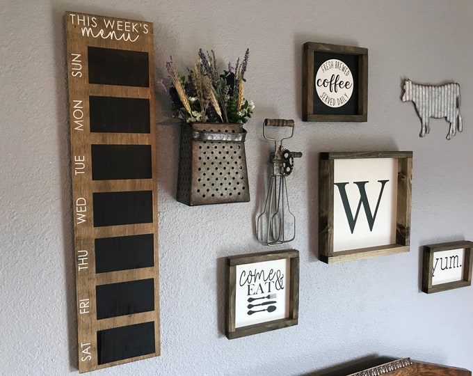 This Week’s Menu Board, Rustic Weekly Menu Planner, Weekly Menu Sign ...