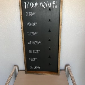 Weekly Menu Sign // Wooden Menu Sign // Meal Planning - Etsy