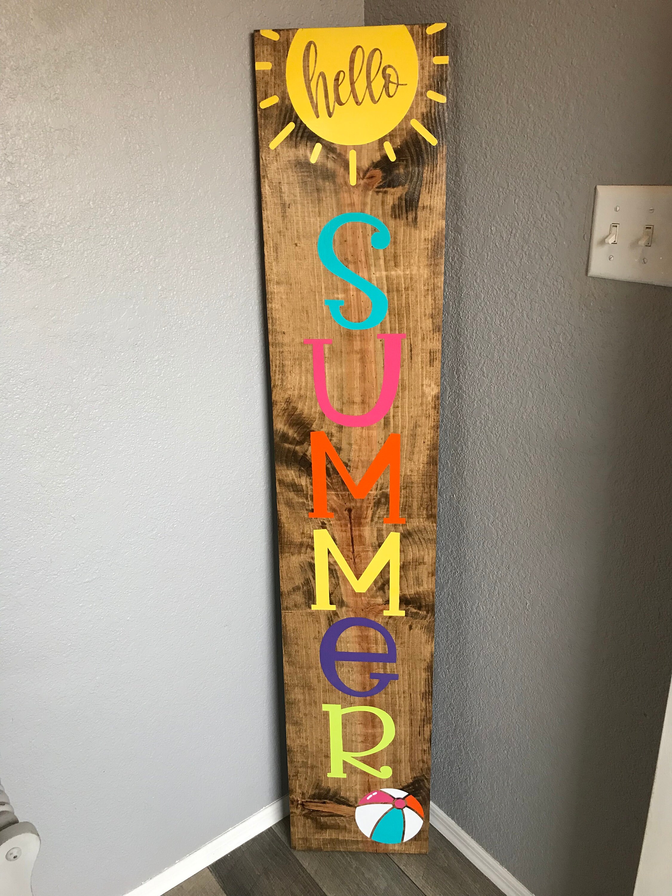 Welcome Spring // Hello Summer Double Sided Porch Sign // | Etsy