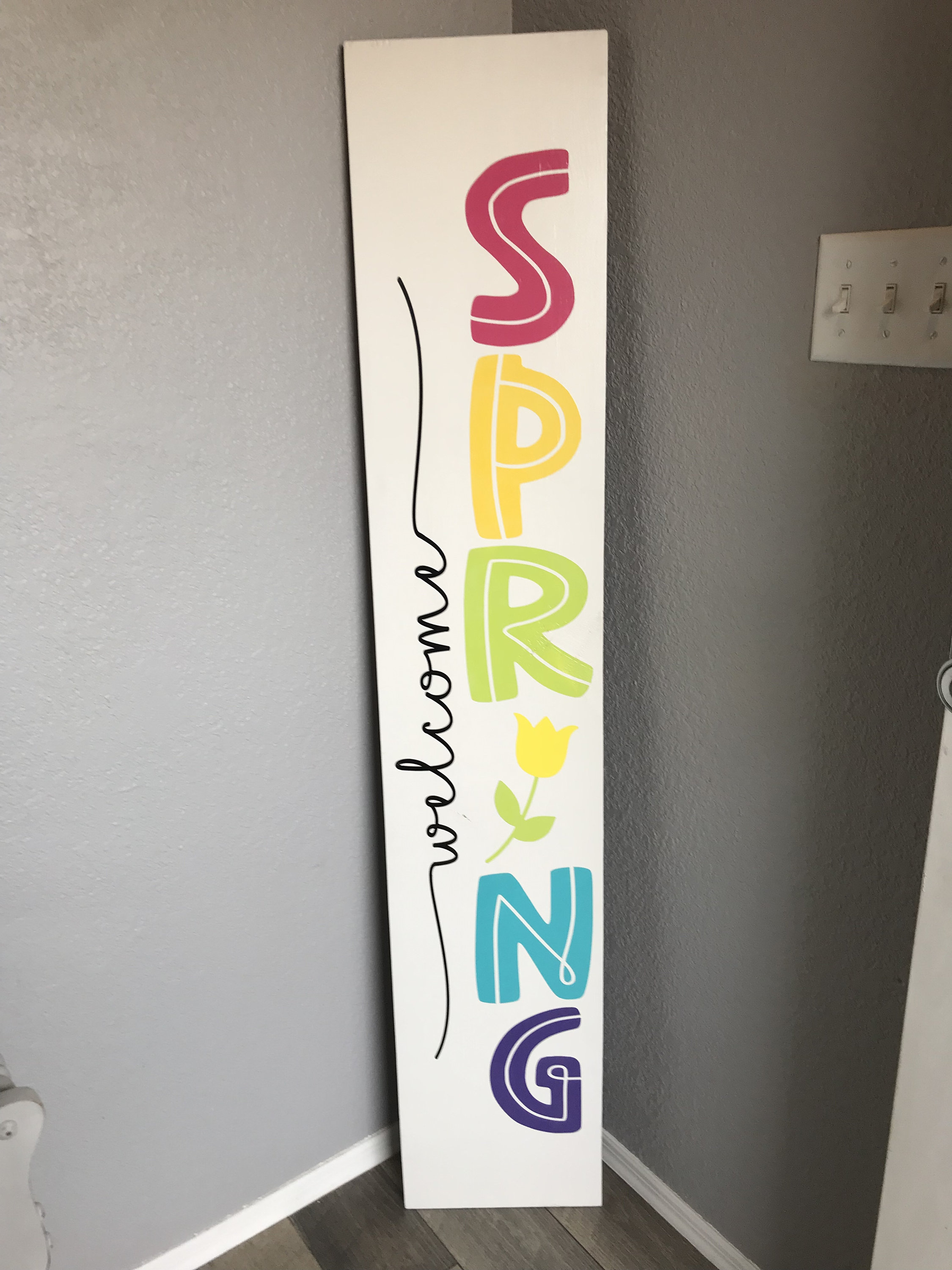 Welcome Spring // Hello Summer Double Sided Porch Sign // | Etsy