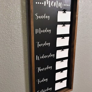 Weekly Menu Sign // Wooden Menu Sign // Meal Planning - Etsy
