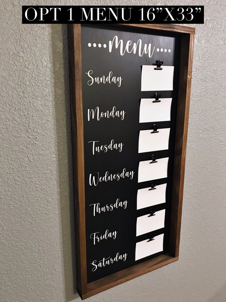 Weekly Menu Sign // Wooden Menu Sign // Meal Planning - Etsy