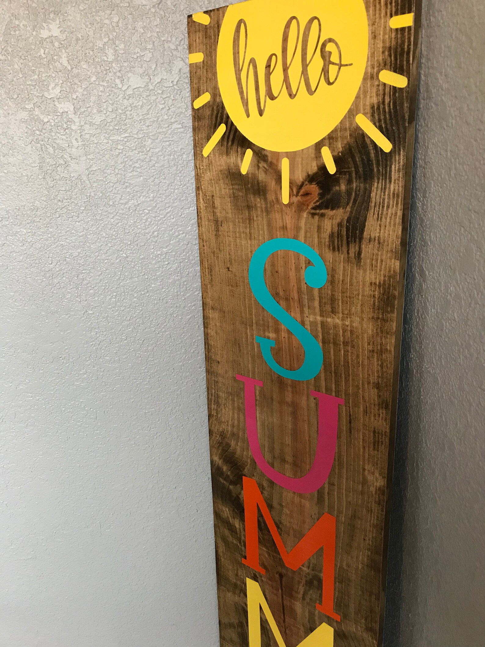 Welcome Spring // Hello Summer Double Sided Porch Sign // | Etsy