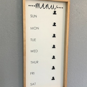 Weekly Menu Sign // Wooden Menu Sign // Meal Planning - Etsy