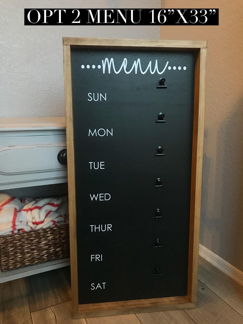 Weekly Menu Sign // Wooden Menu Sign // Meal Planning - Etsy