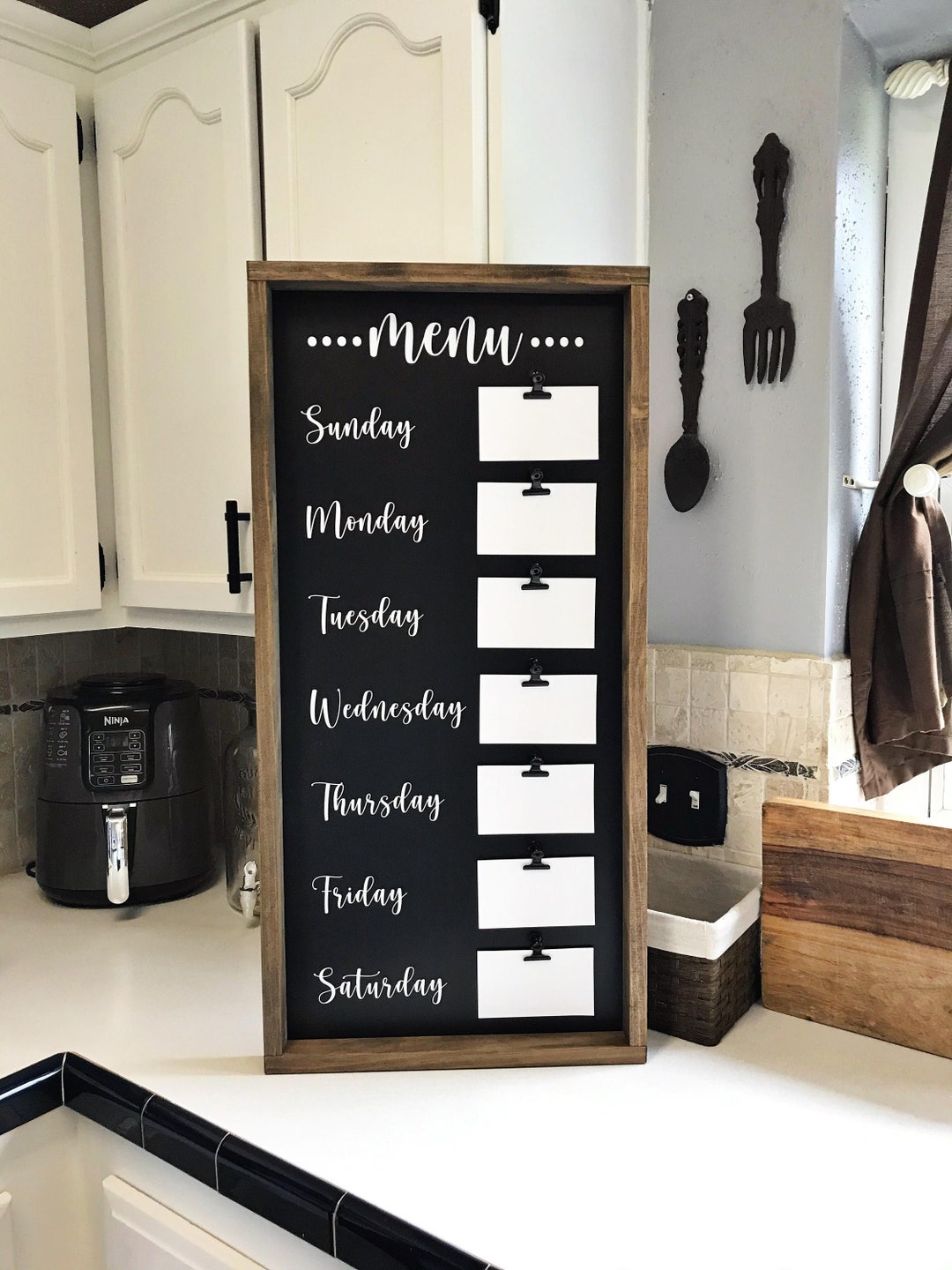 Weekly Menu Sign // Wooden Menu Sign // Meal Planning - Etsy