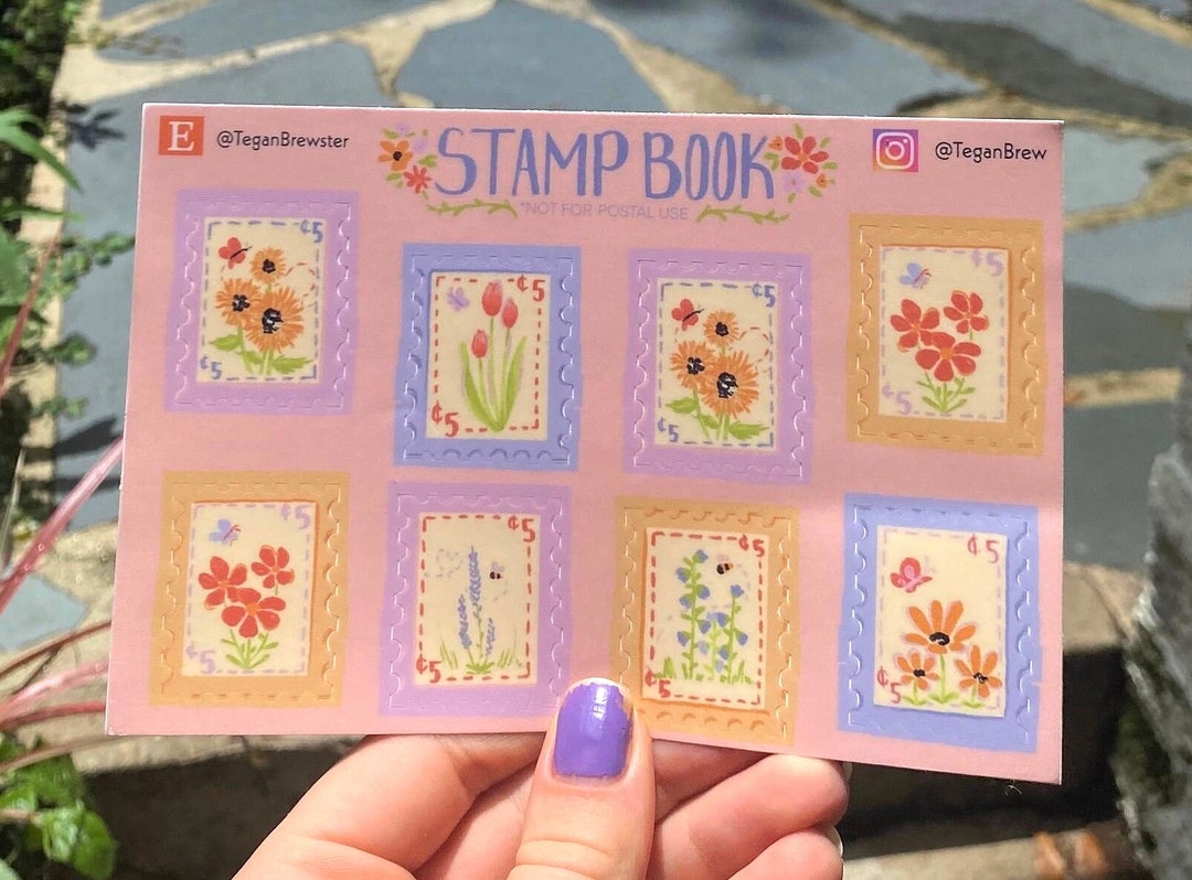 Flower Stamp Sticker Sheet - Etsy