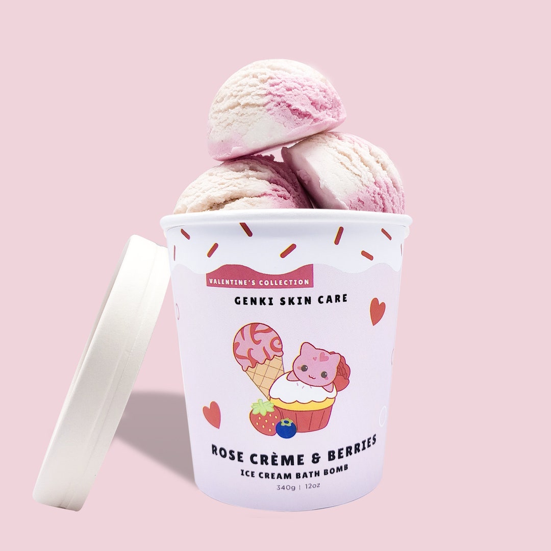 ROSE CRÉME and BERRIES Ice Cream Bath Bomb! Made With Moisturizing Oils ...