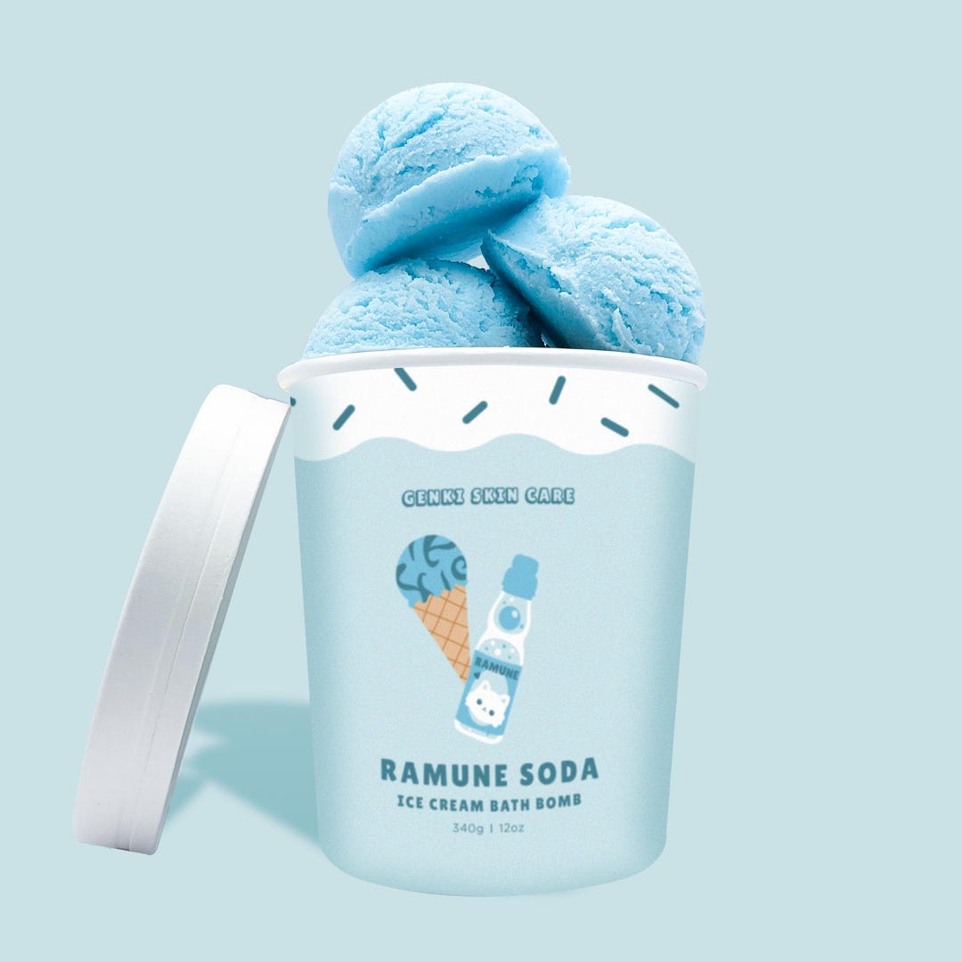 RAMUNE SODA Ice Cream Bath Bomb! Made With Moisturizing Oils and ...