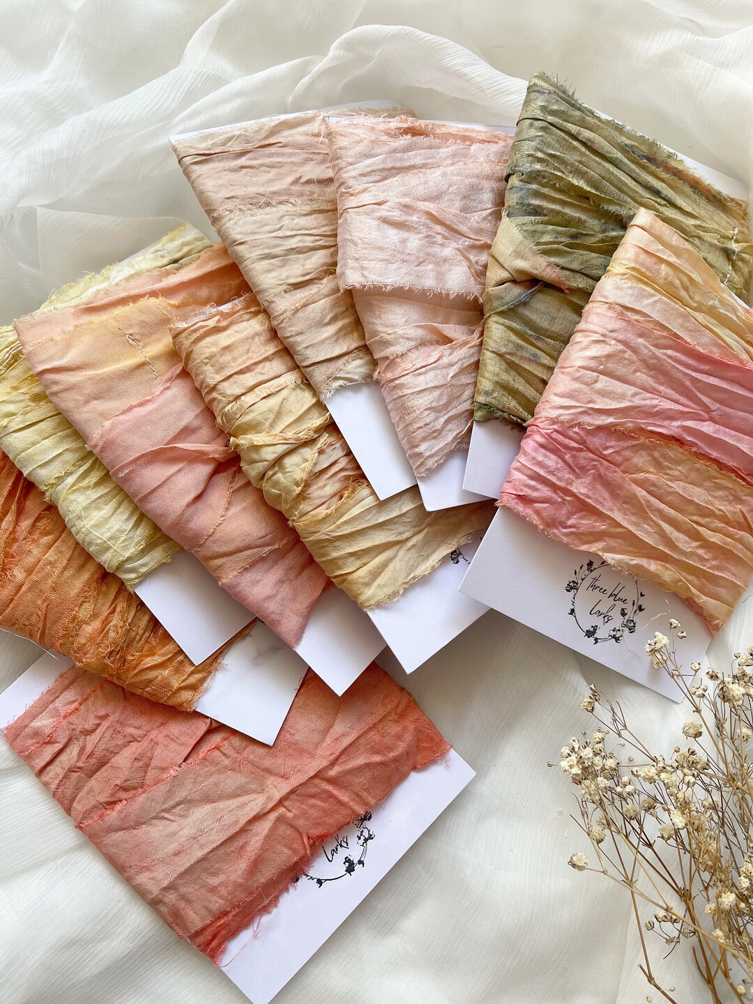 SARI Silk Ribbon | Recycled Hand Painted | 5M Hand Dyed Silk Ribbon ...