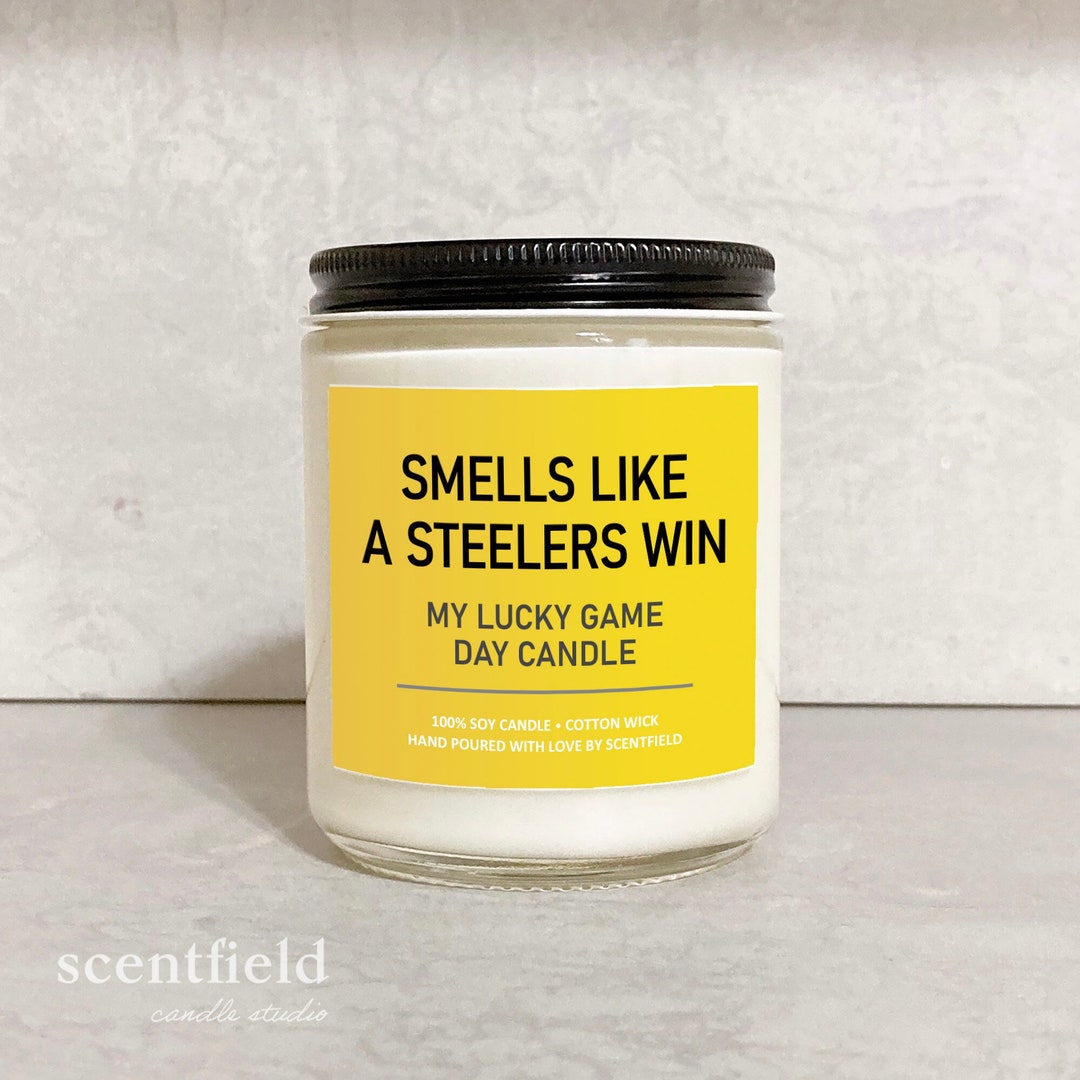 Smells Like A Steelers Win Football Themed Soy Candle, Pittsburgh ...