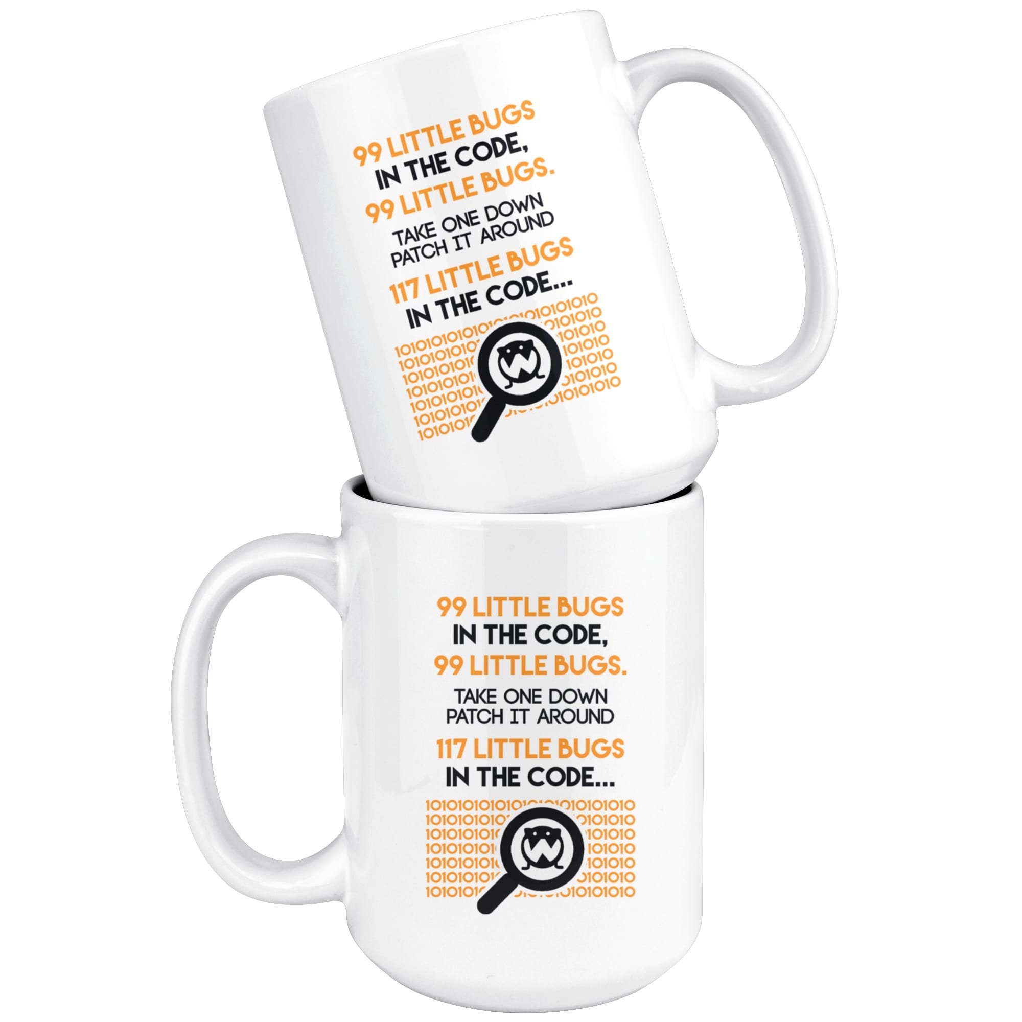 Debugging Funny Quote Coffee Mug for Programmer, 99 Bugs in the Code, Computer Science ...