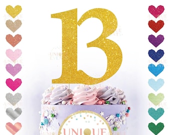 Personalised 13th Cake Topper | Etsy UK