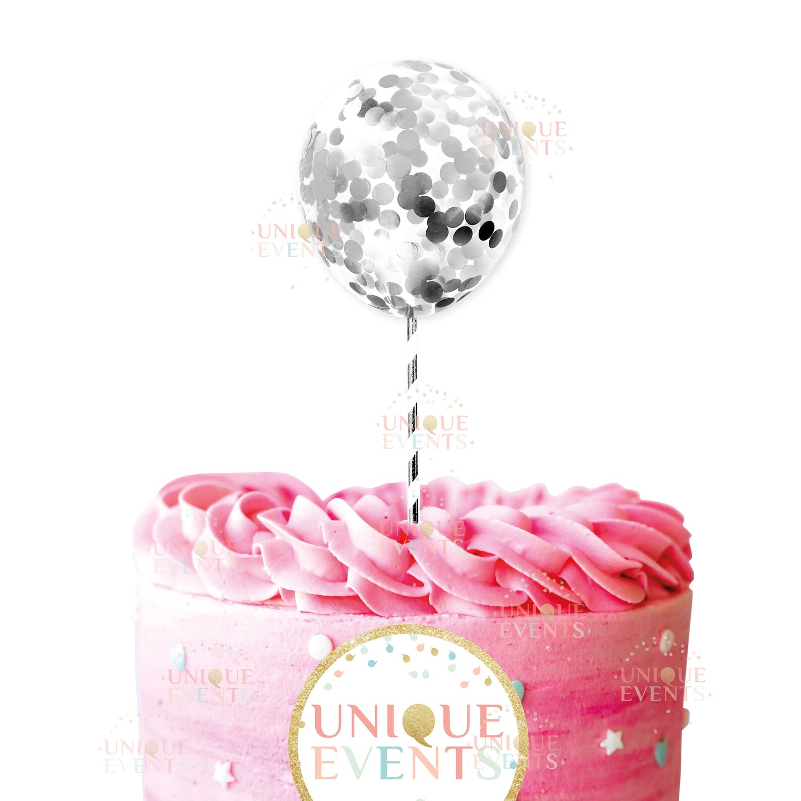 Single Mini Balloon Cake Topper Mini Confetti Balloon Cake - Etsy