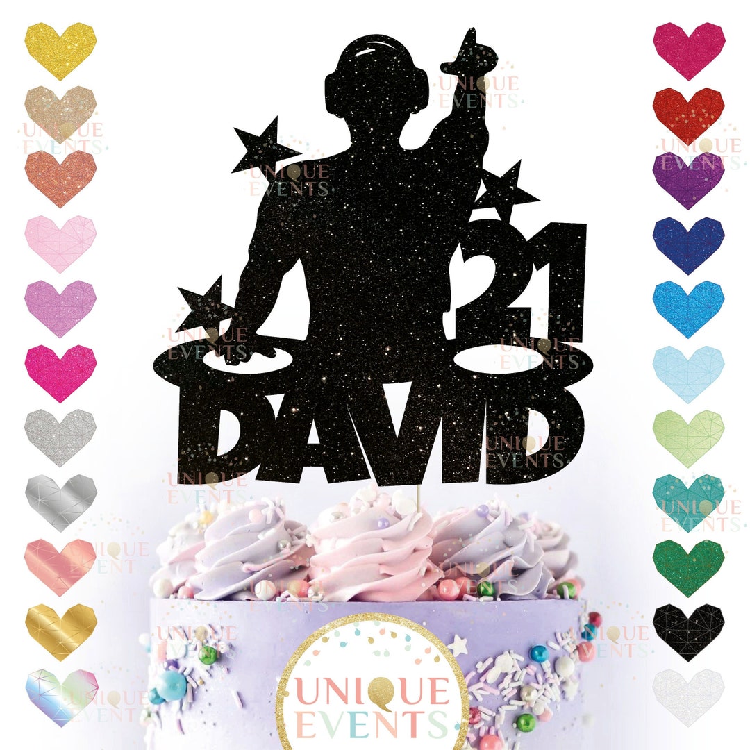 Custom DJ Cake Topper Glitter Topper Clef Music Disc Jockey - Etsy