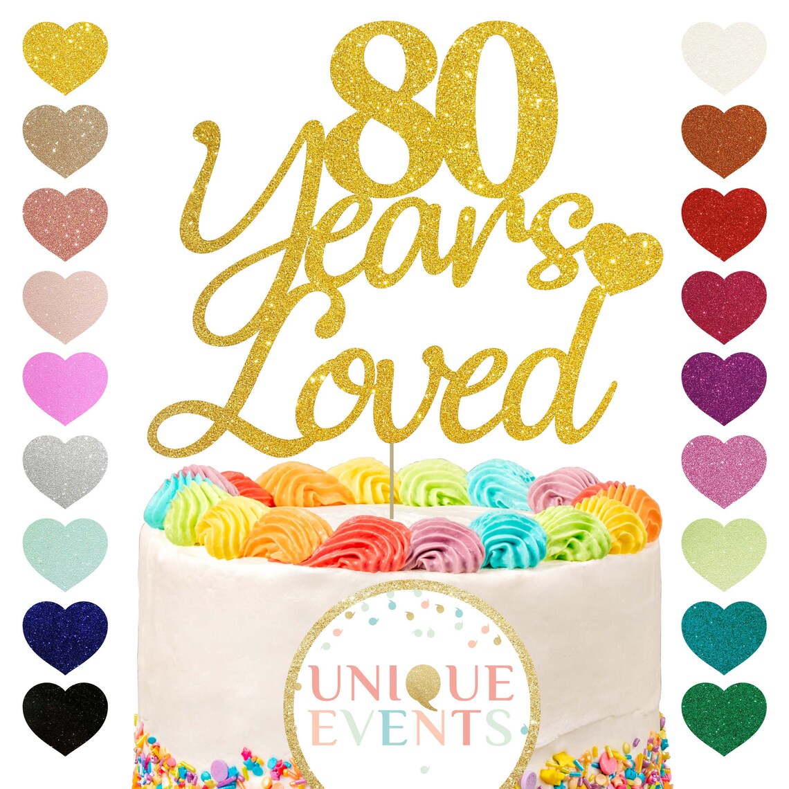 80 Years Loved Cake Topper 80th Birthday Cake Topper 80th Etsy
