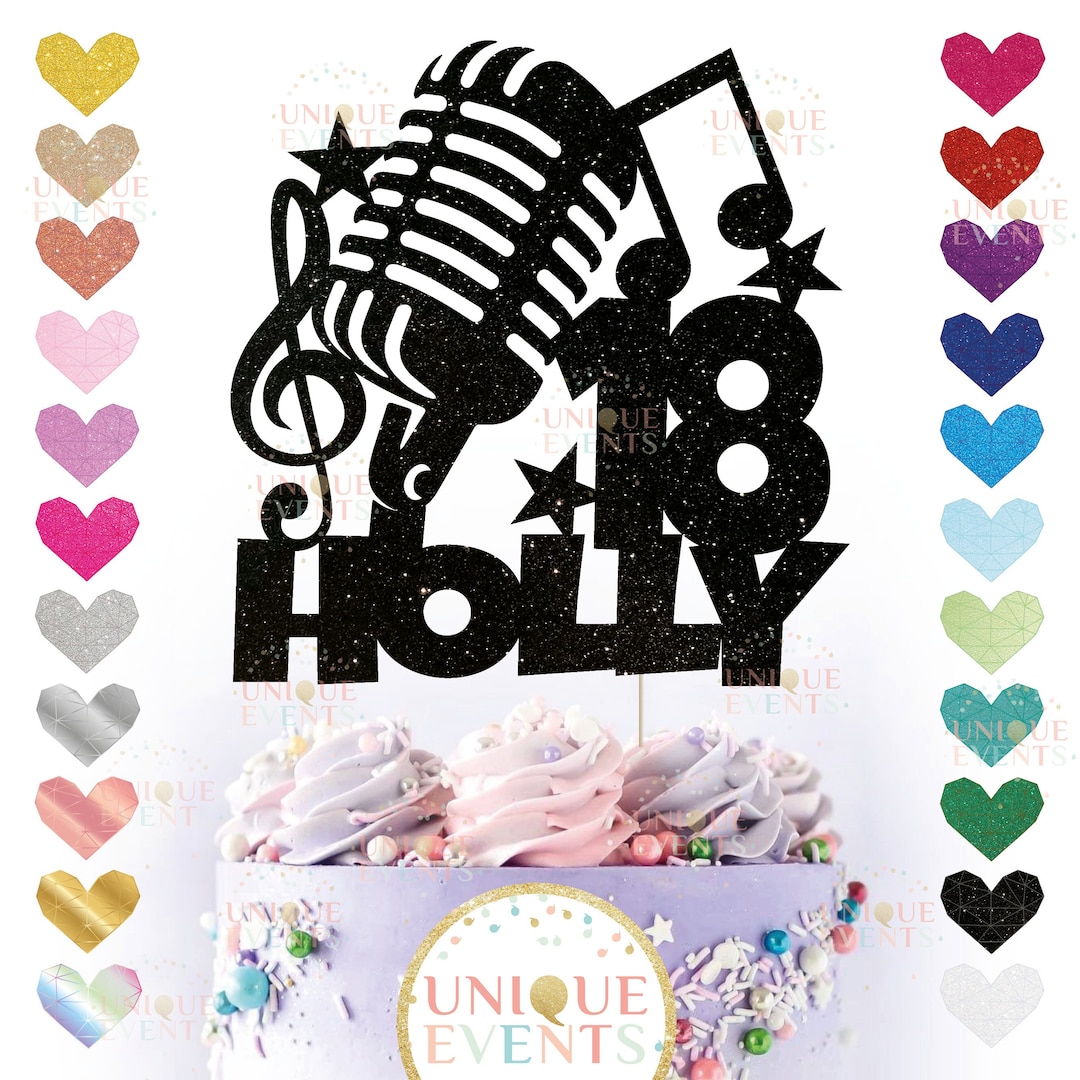 Custom Retro Microphone Cake Topper Glitter Topper Mike - Etsy Canada