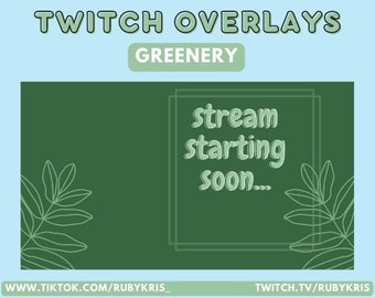 Twitch Simple 4x Animated Stream Scenes: "green Ivy" ~ Starting, Brb ...