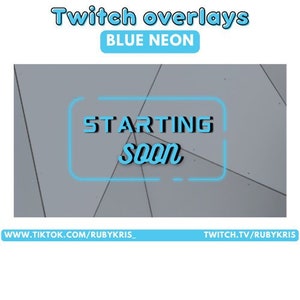 Simple Animated Blue Neon Twitch Overlays / Twitch Scenes - Starting ...