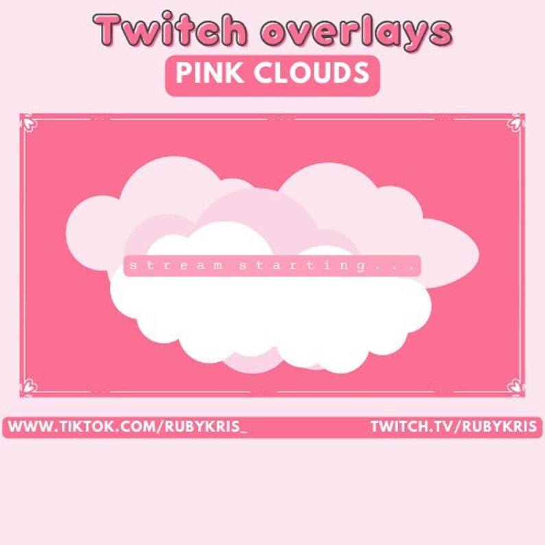 Pink Clouds Animated Twitch Scenes / Twitch Overlays Kawaii - Etsy