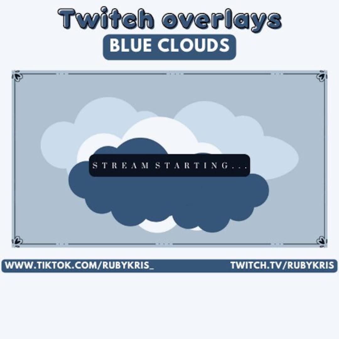 Blue Clouds Animated Twitch Scenes: Kawaii Stream Overlays (MP4/PNG) - Etsy