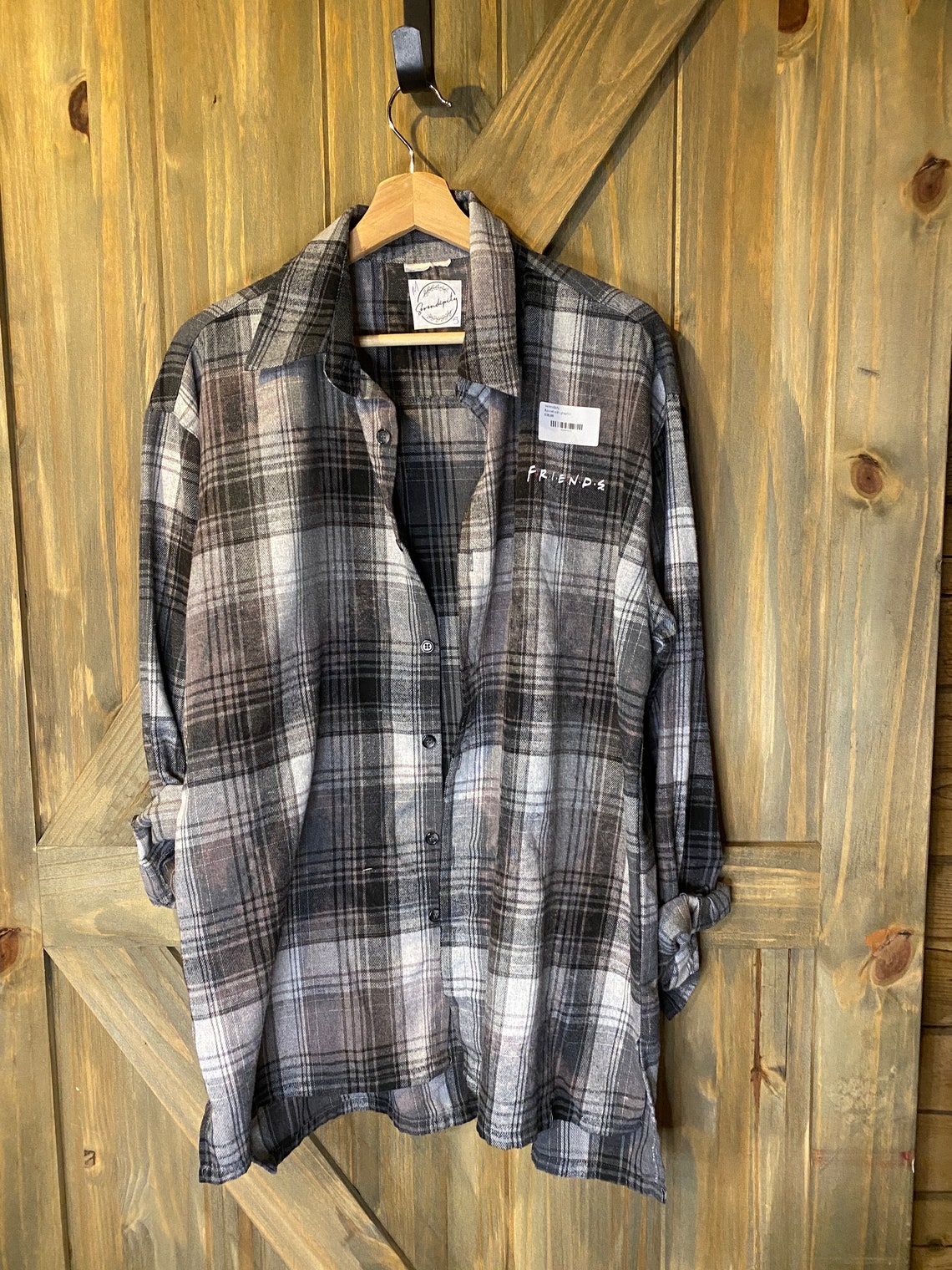 Upcycled and Distressed Friends Flannel Size M - Etsy