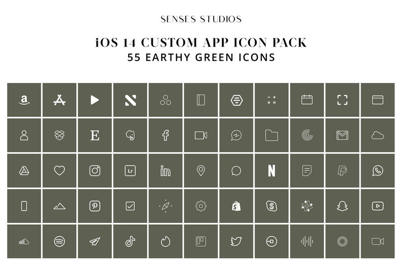 Ios 14 Custom App Icon Pack Ios 14 Icons Ios Aesthetic | Etsy