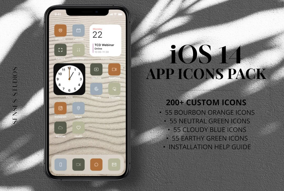 Ios 14 Custom App Icon Pack Ios 14 Icons Ios Aesthetic Earthy Tones ...