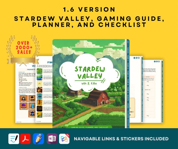 Stardew Valley Checklist Community Center Bundles and Rooms, Digital ...