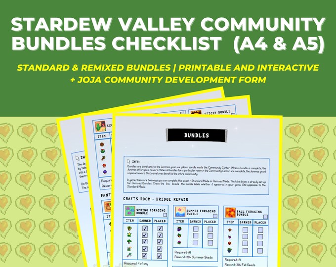 Stardew Valley Community Bundle Checklist Including Remixed Bundles ...