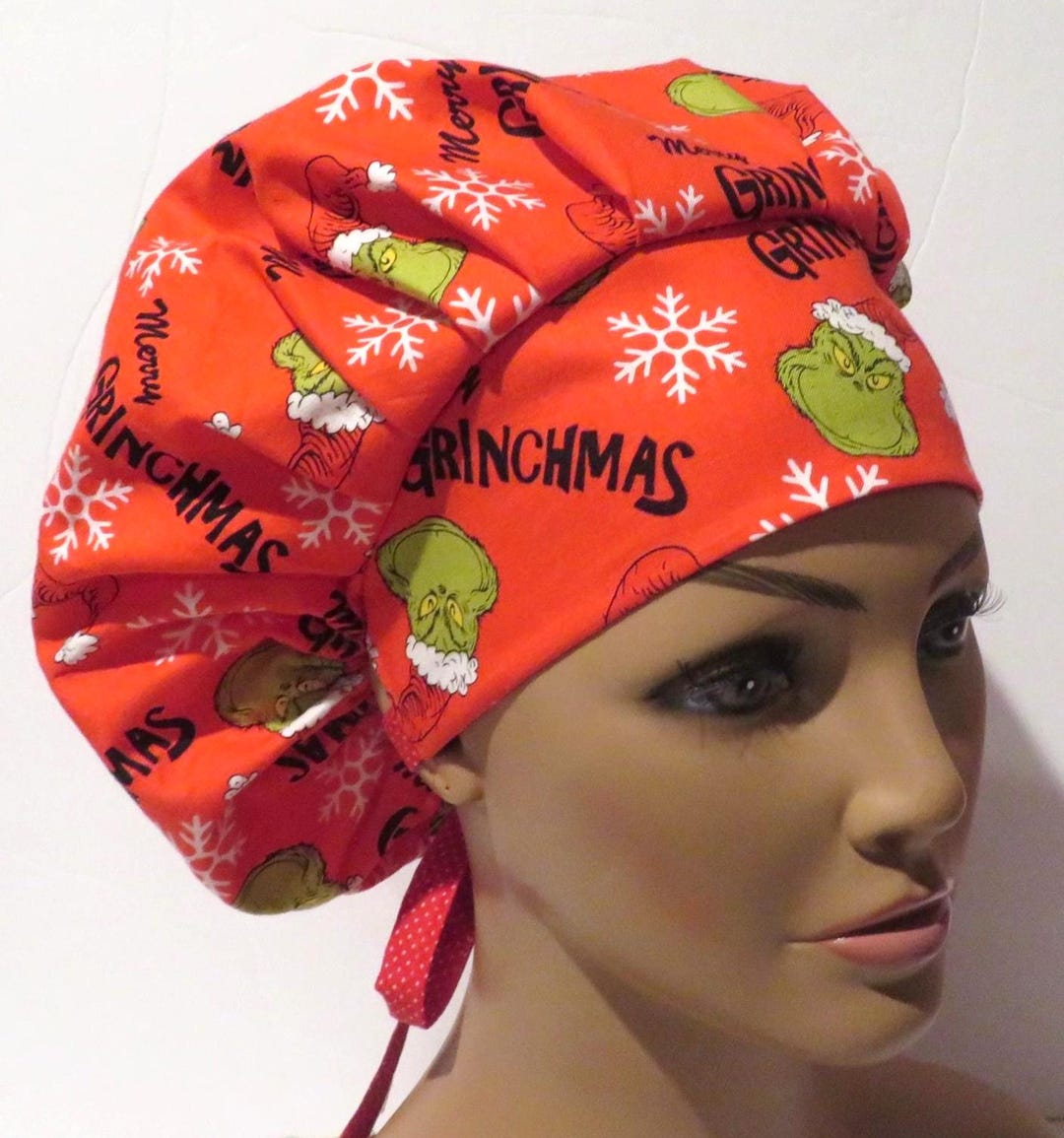 Green Monster Design Hats, Beautiful Christmas Hats, Flurries Scrub ...