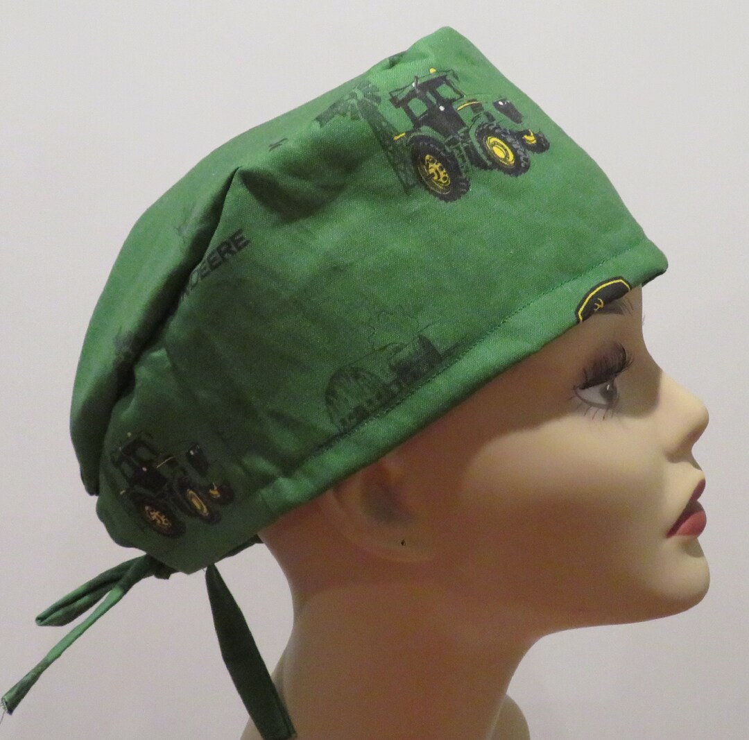 TRACTOR Scrub Hats, Tie Back Scrub Hats, Unisex Scrub Hats, Dere Scrub ...